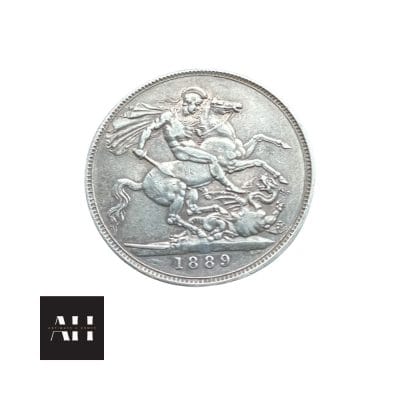 1889 Silver Crown, Queen Victoria Jubilee Head, Nice Grade - Antiques ...